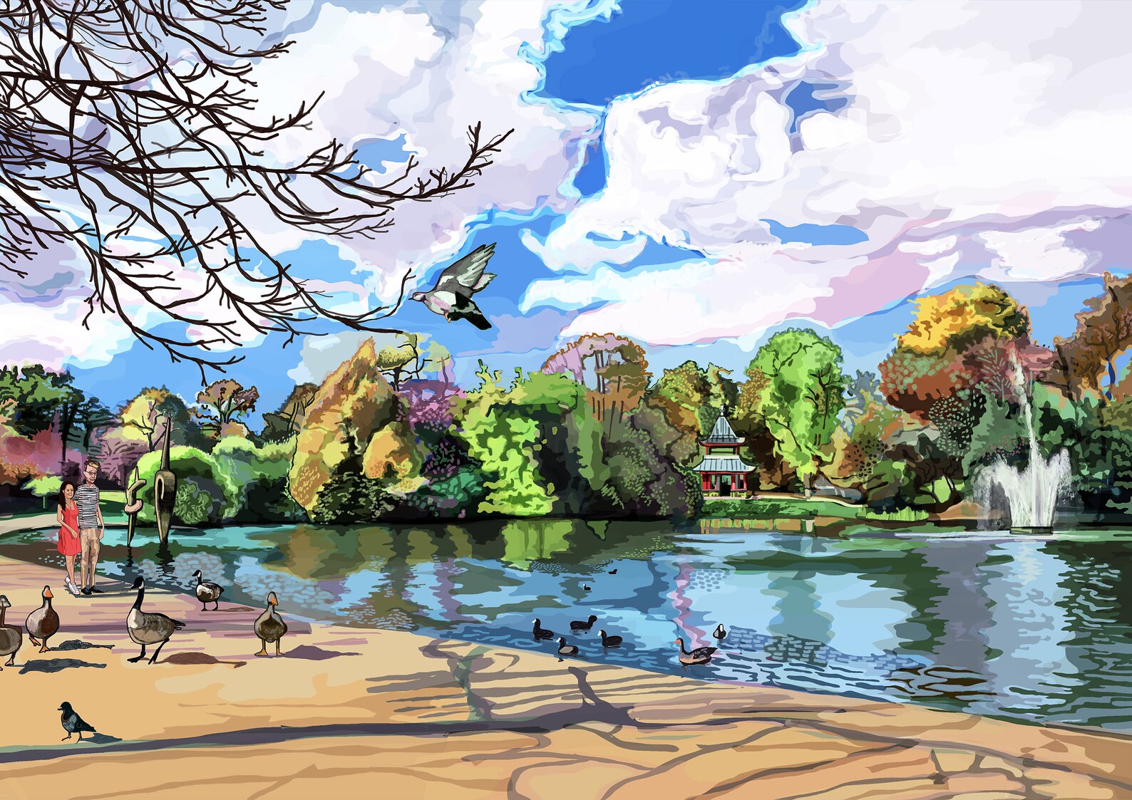 Victoria Park Lake East London Art Print - Etsy