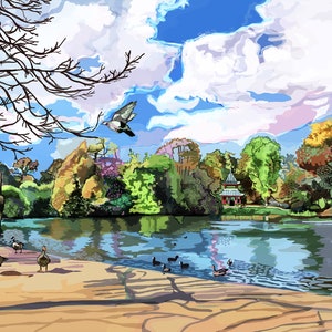 Victoria Park Lake East London Art Print - Etsy