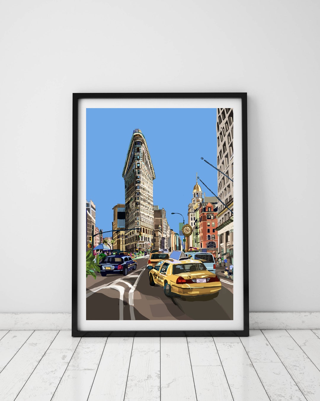 Flatiron Building, Manhattan, New York City, America Illustration Art ...