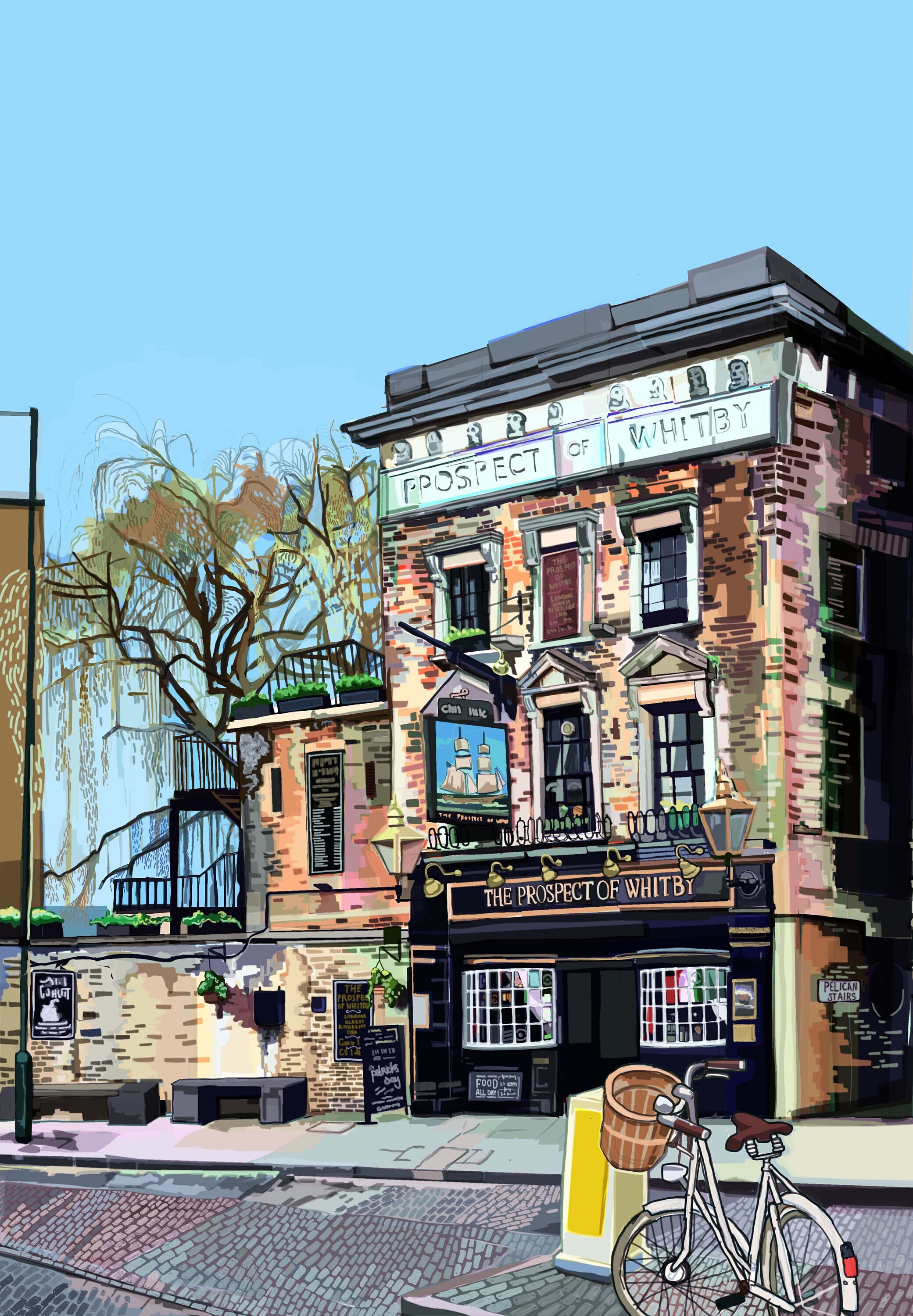 Prospect of Whitby Pub Wapping London Illustration Art Print - Etsy