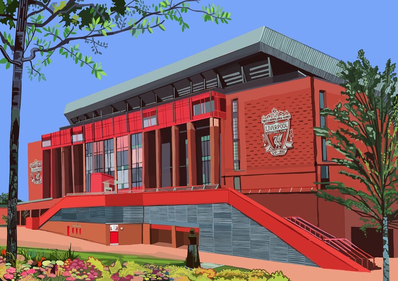 Anfield, Liverpool Stadium, Football Illustration Art Print - Etsy