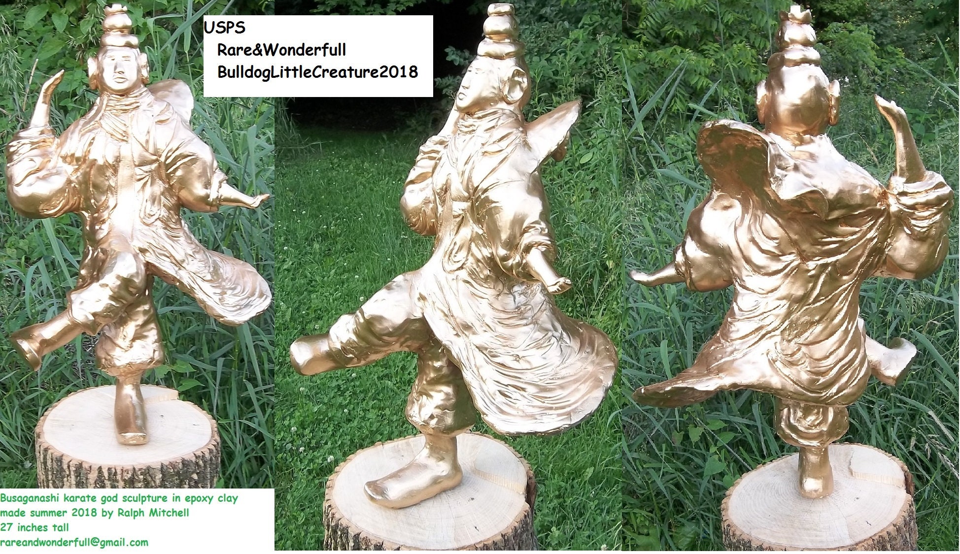 23 Karat Gold Leaf Busaganashi Wood Sculpture - Etsy