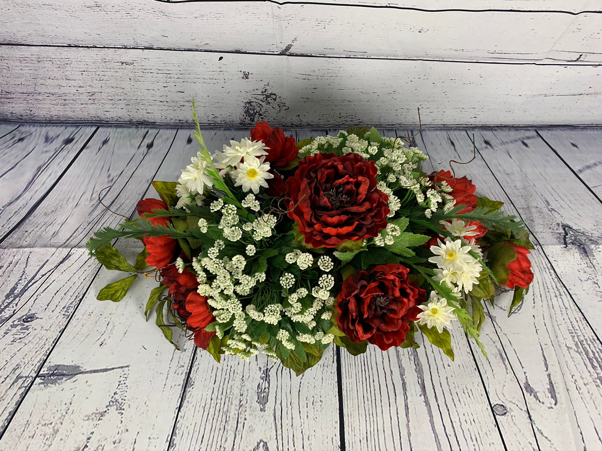 Summer Centerpiece Red Floral Table Decor Spring - Etsy