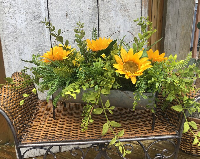 Sunflower Centerpiece, Farmhouse Sunflower Table Decor, Sunflower Table ...