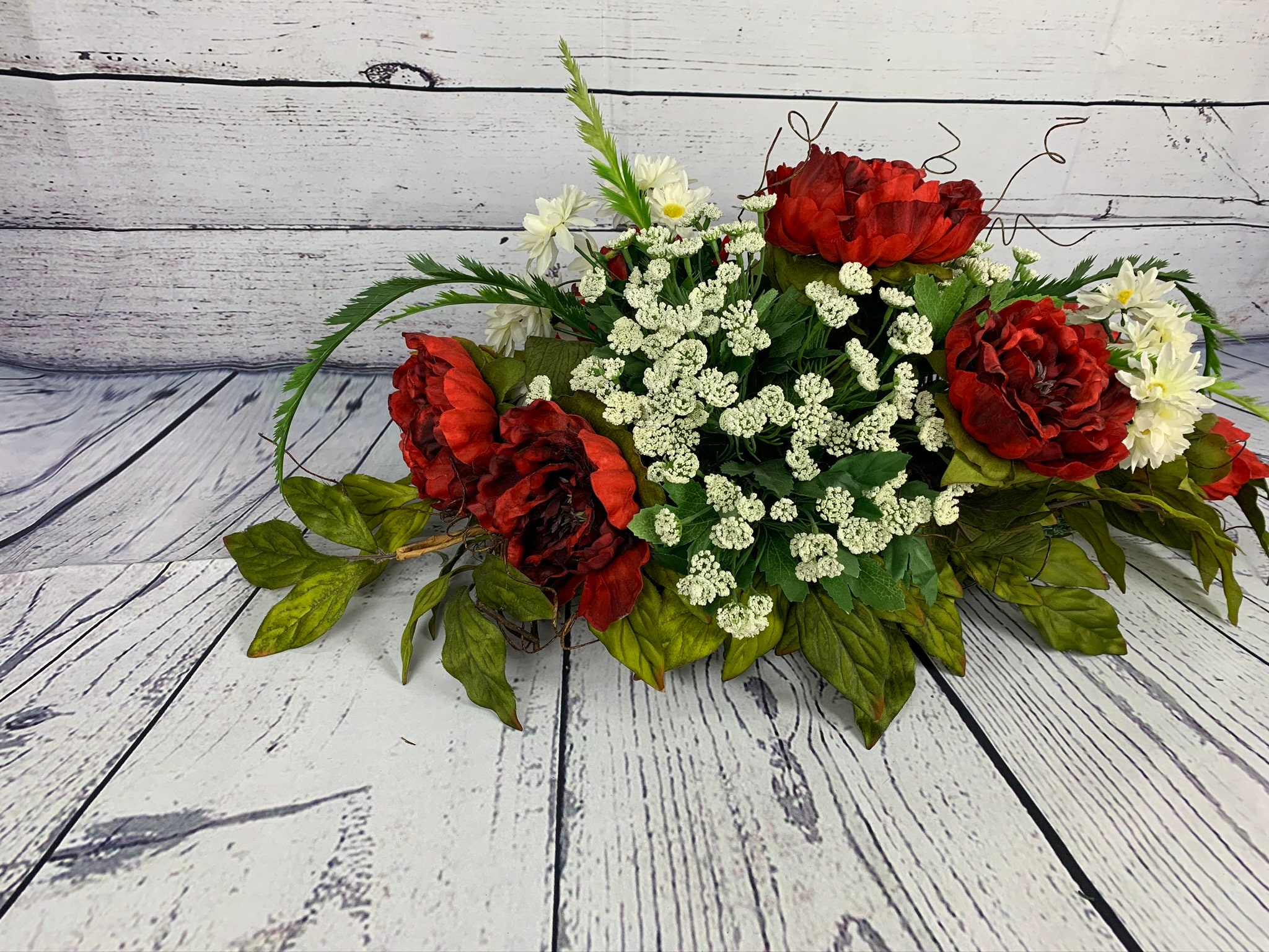 Summer Centerpiece Red Floral Table Decor Spring - Etsy