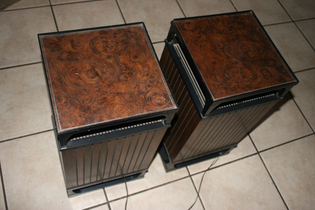 1970s Wood Veneer Space Age Speaker Set for Living Room Spaceage Hifi ...