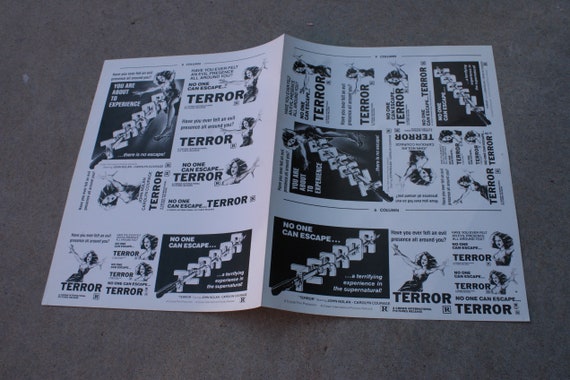 TERROR 1978 Mini Ad Poster Press Kit Horror Movie Mini | Etsy
