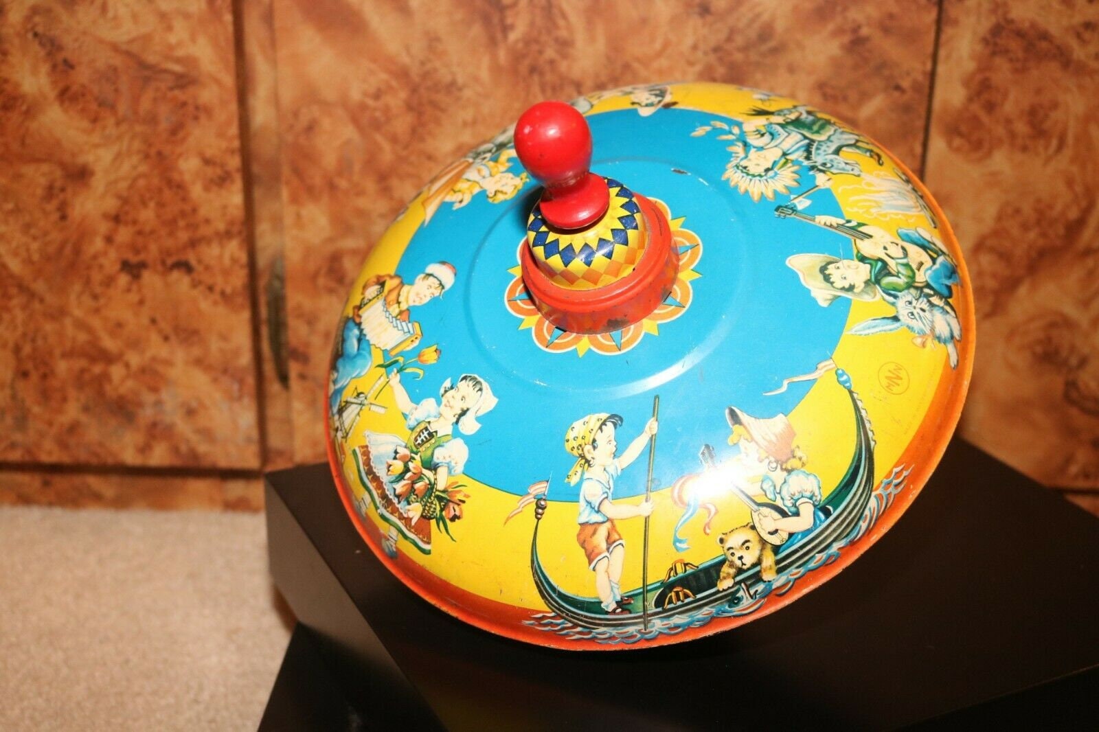 MNN Spinning Top 1950s Western Germany Tin Litho Mid Century - Etsy