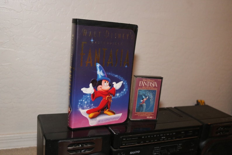 FANTASIA 1982 VHS and Soundtrack Set Walt Disney Story Mickey Mouse ...