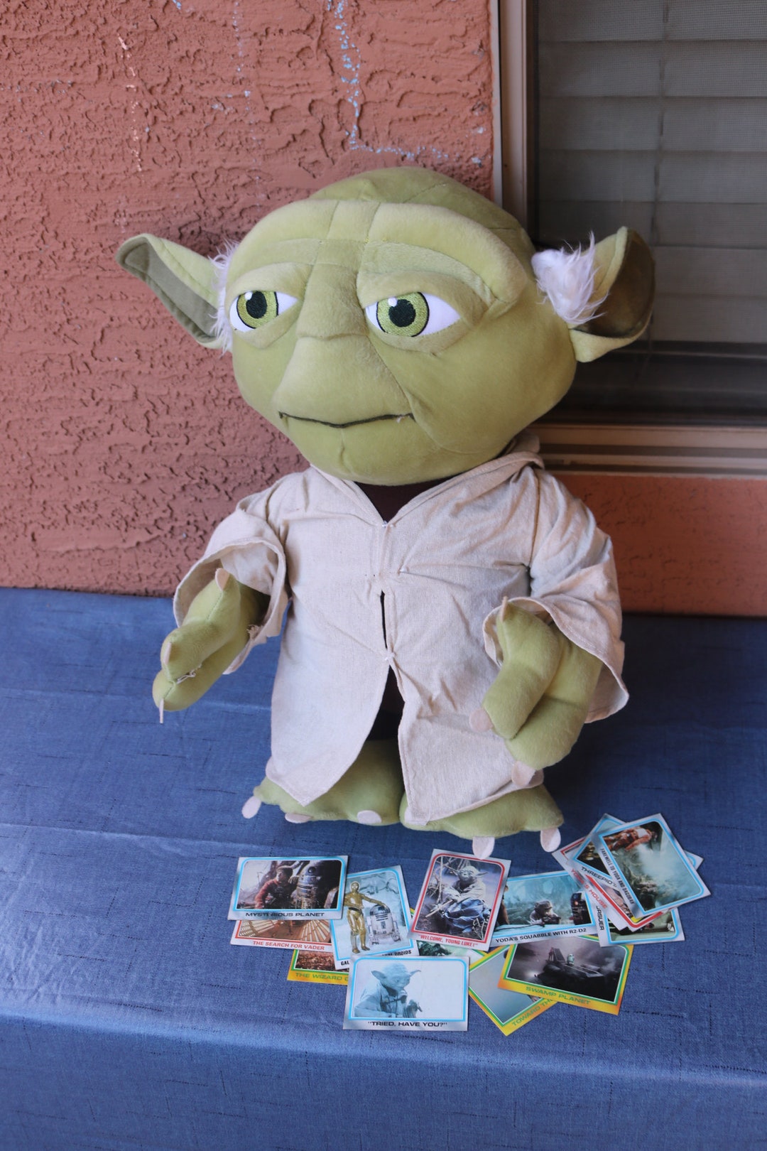 Big YODA Plush Toy + Empire Strikes Back Bubblegum Cards From Vintage ...