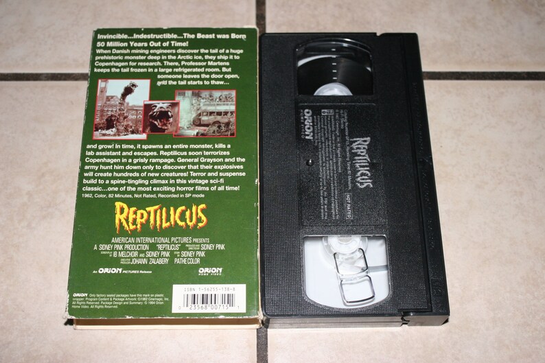 Reptilicus VHS Classic Sci Fi Dinosaur Son of Godzilla Movie Old ...