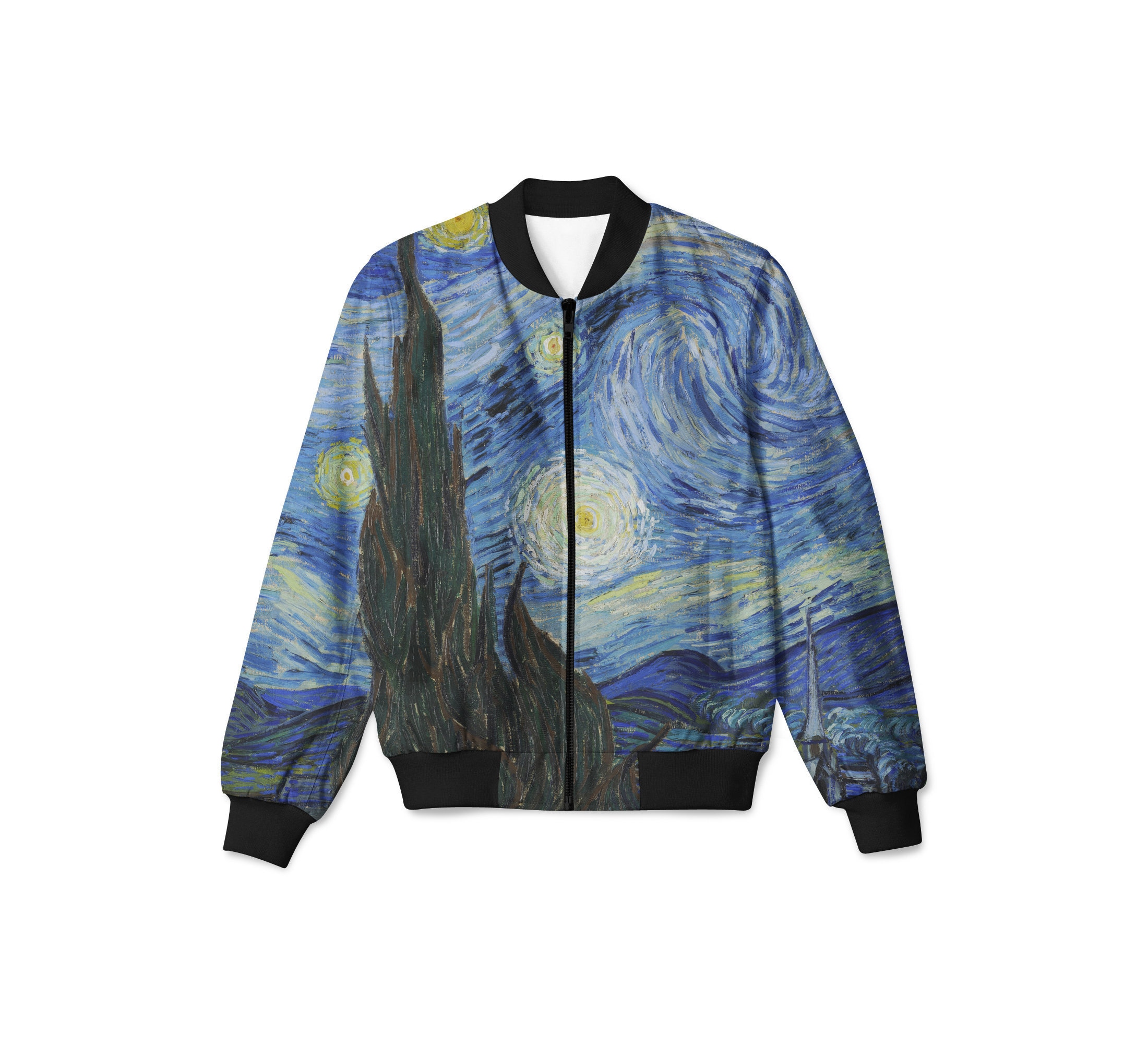 The Starry Night Bomber Jacket, Van Gogh Printed Bomber Jacket, ,gift ...