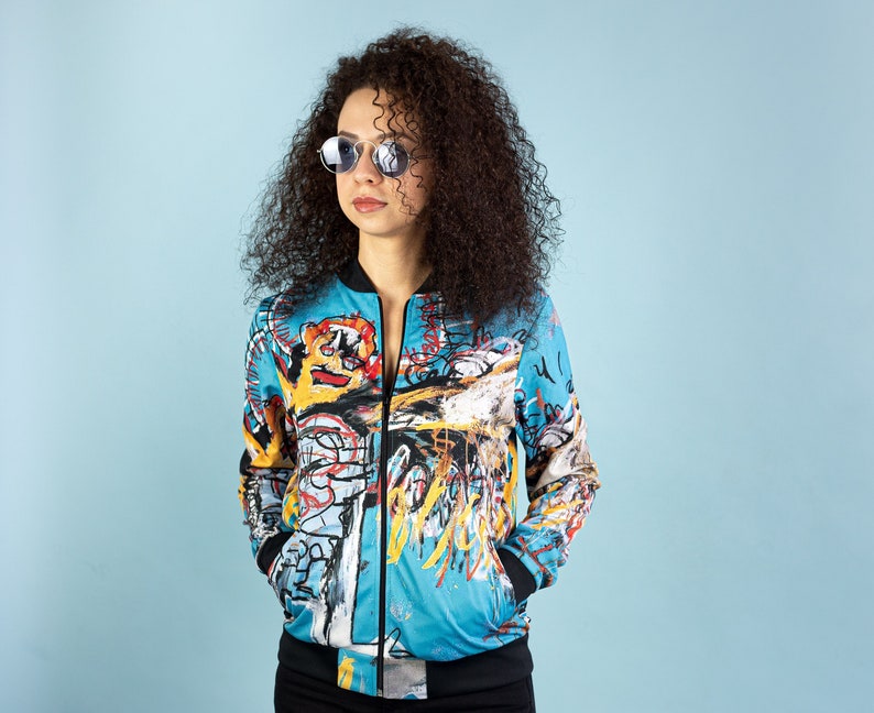 Spray Paint Art Bomber Jacket, Ptinted Bomber-jacket, Graffiti Font ...