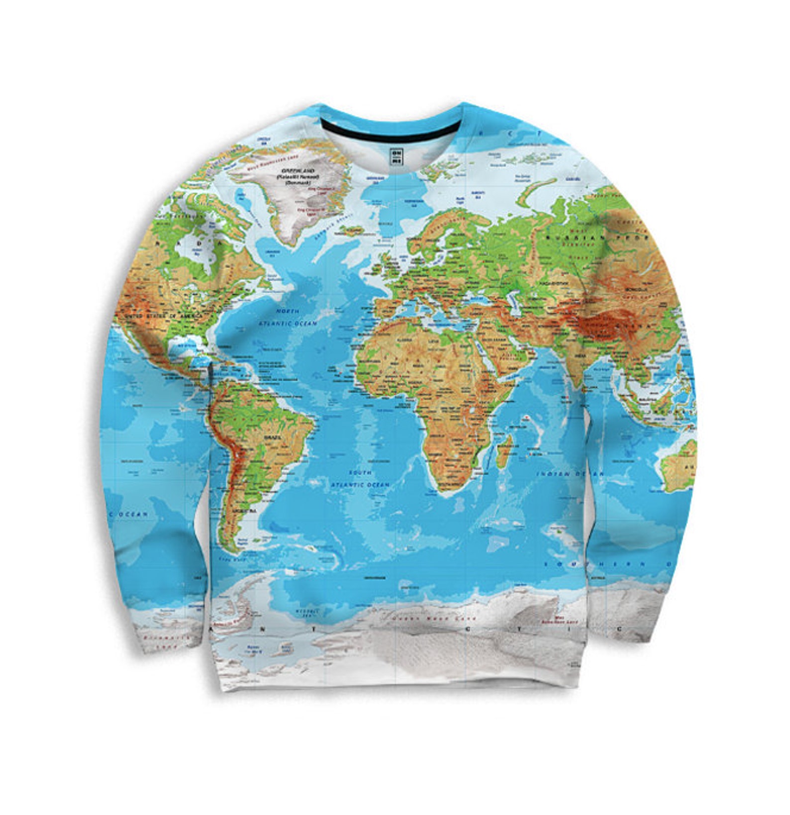 Geography sweatshirt World Map sweatshirt Globe Print | Etsy