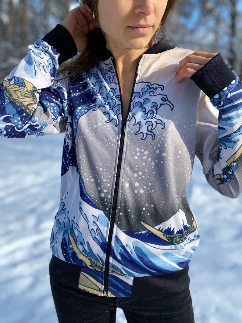 Kanagawa Bomber Jacket the Great Wave off - Etsy