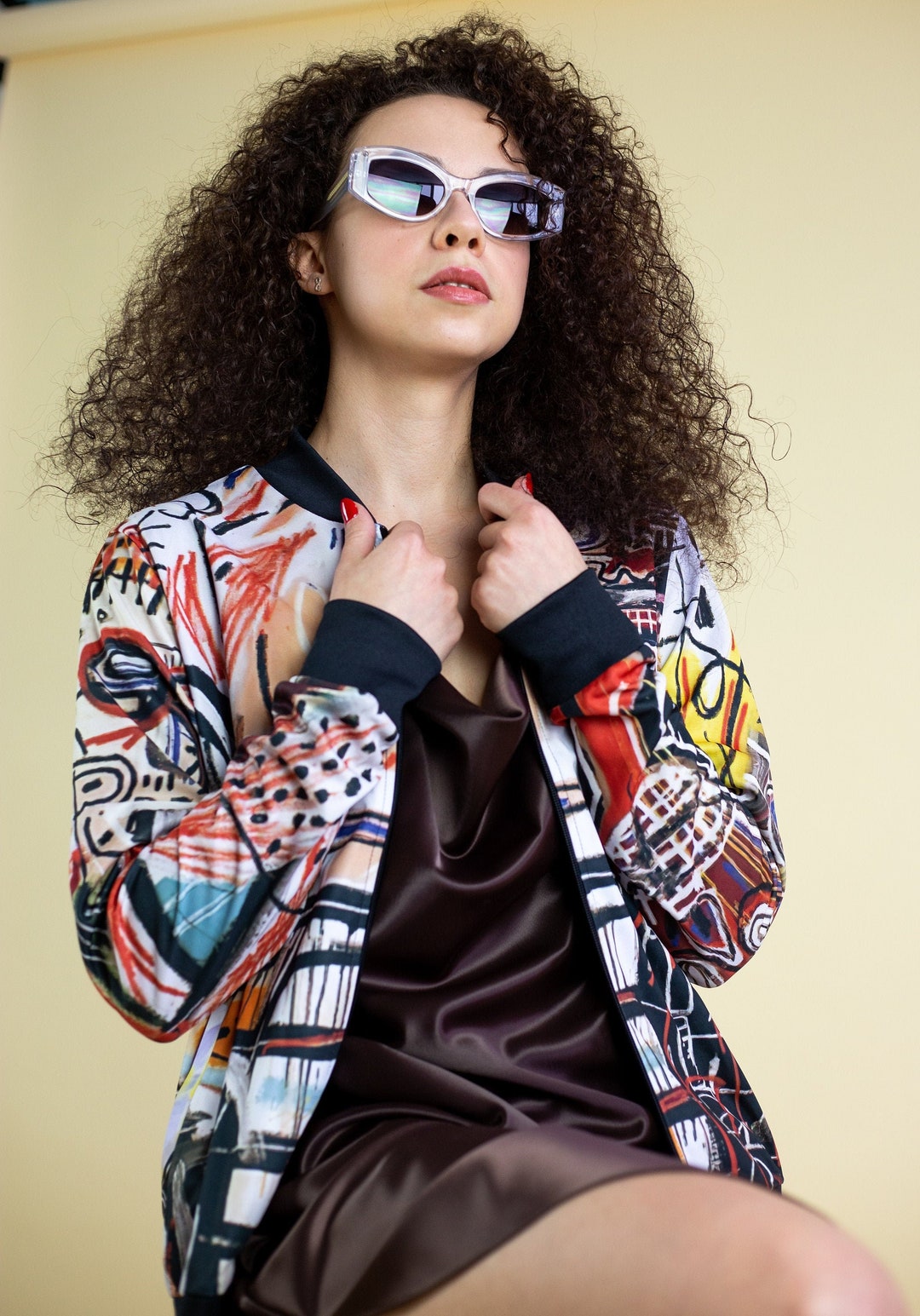 Bomber Jacket With Street Art, Printed Bomber-jacket, Spray Paint Art ...