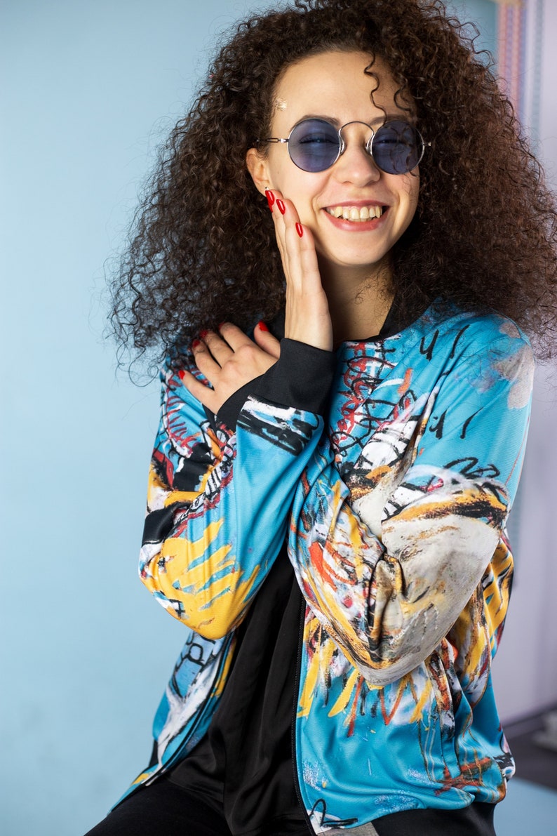 Spray Paint Art Bomber Jacket, Ptinted Bomber-jacket, Graffiti Font ...