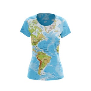 World Map T Shirt Globe Print All Over Print Design - Etsy
