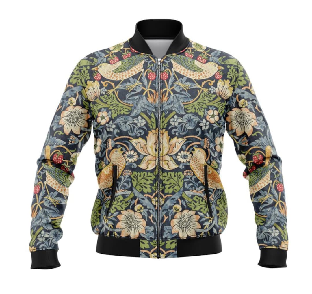 Bomber Jacket Bower' Design by William Morris Flower Print Fashion ...