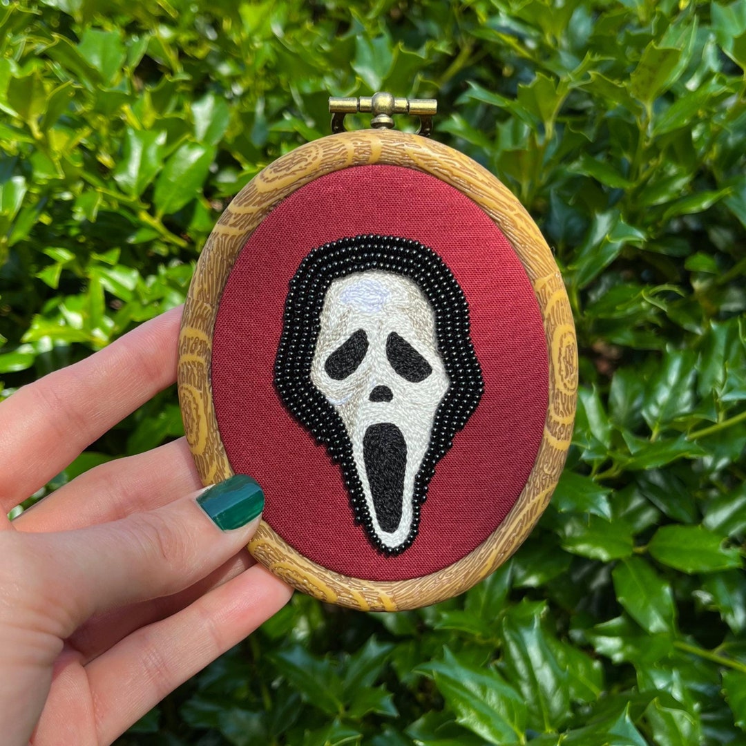 Hand Embroidery Ghostface Scream Wall Art - Etsy
