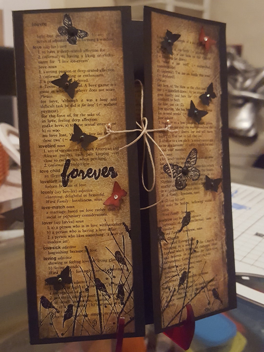 1. Dictionary Love Forever/gate-fold Card/authentic Dictionary Page ...