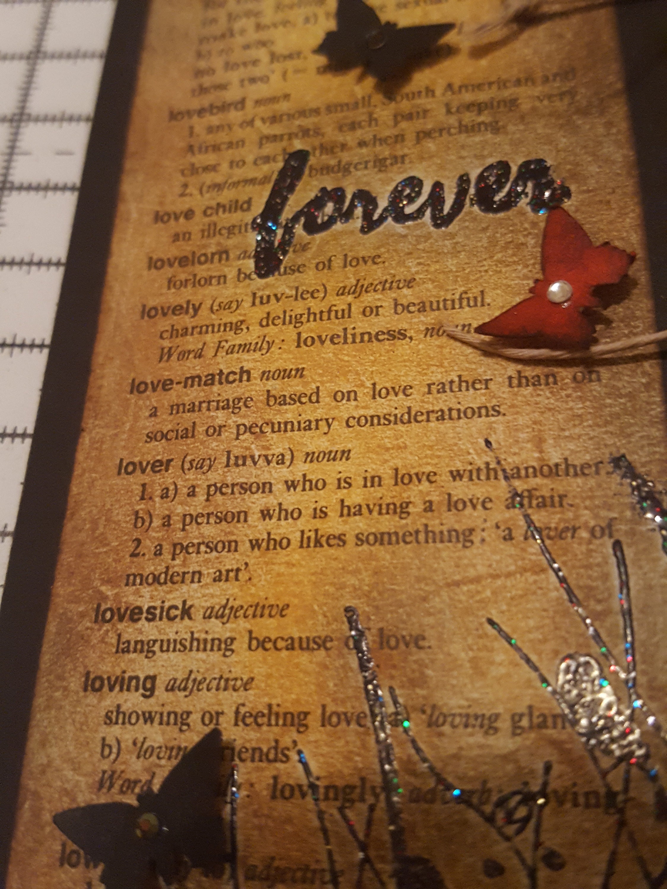 1. Dictionary Love Forever/gate-fold Card/authentic Dictionary Page ...