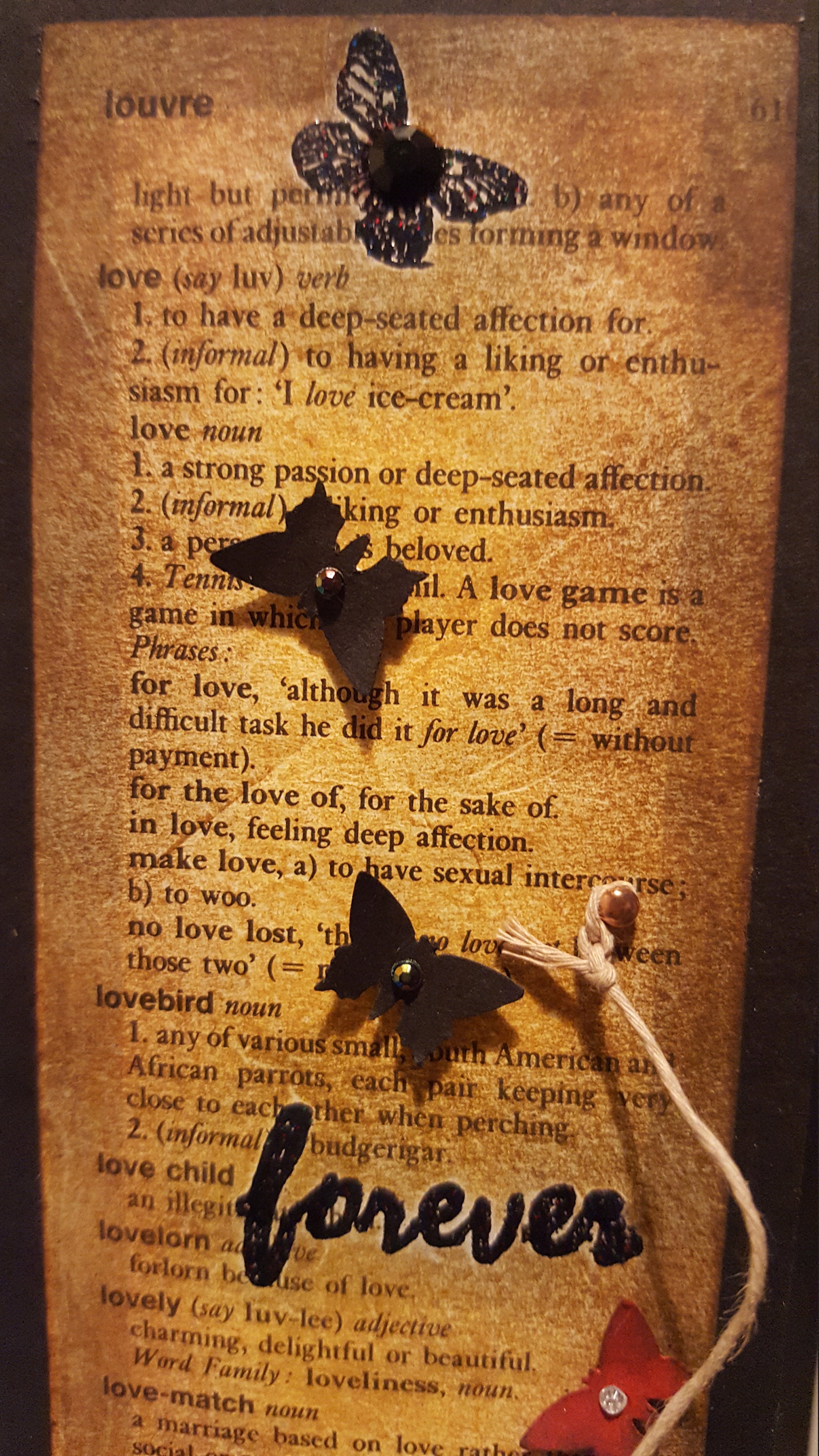 1. Dictionary Love Forever/gate-fold Card/authentic Dictionary Page ...