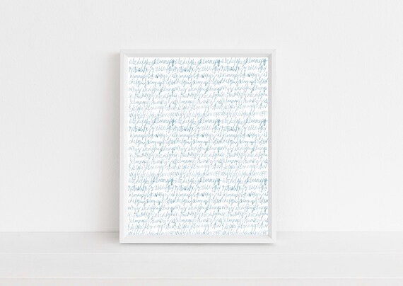Calligraphy Alphabet Print Home Decor Nursery Wall Decor | Etsy