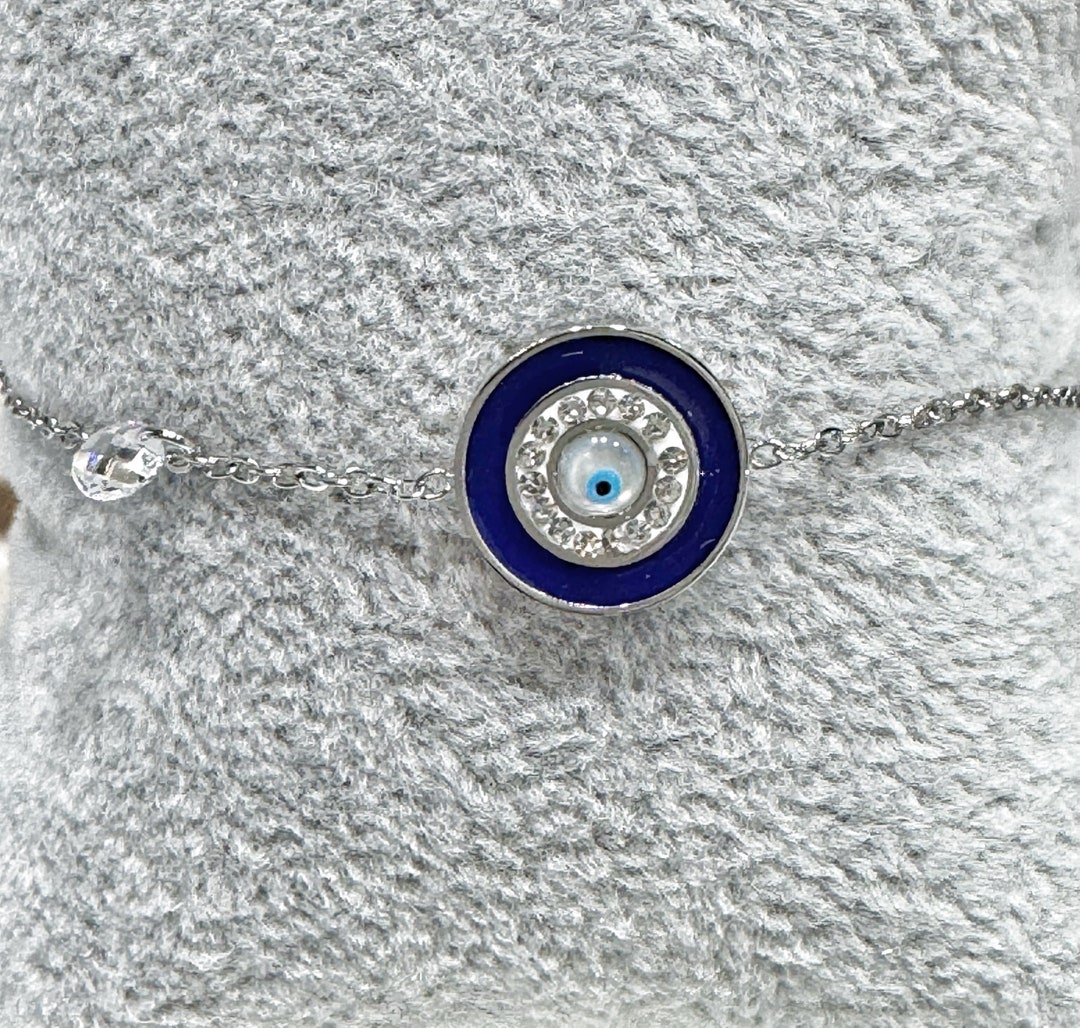 Blue Evil Eye With Rhinestone Center - Etsy
