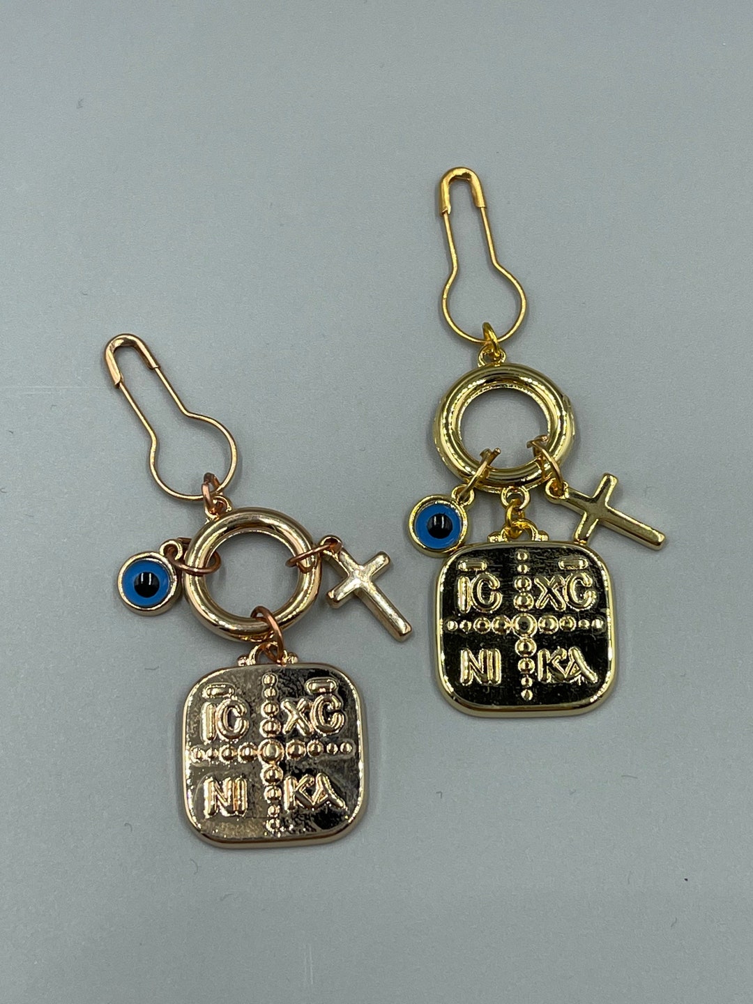 Greek Orthodox Konstandinato Byzantine Pin With Evil Eye and Cross - Etsy