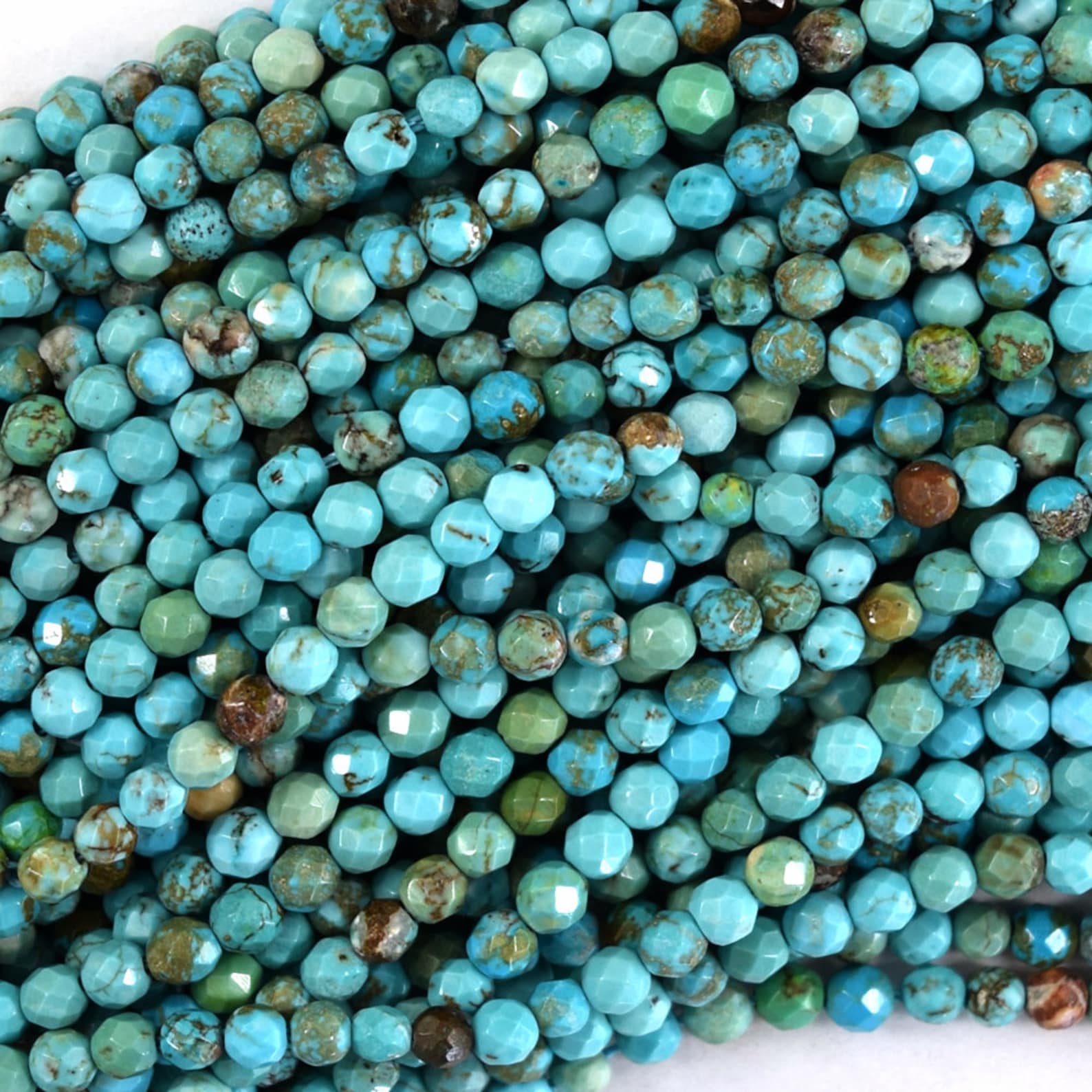 Faceted Blue Turquoise Round Beads 15.5 2mm 4mm 6mm 8mm - Etsy
