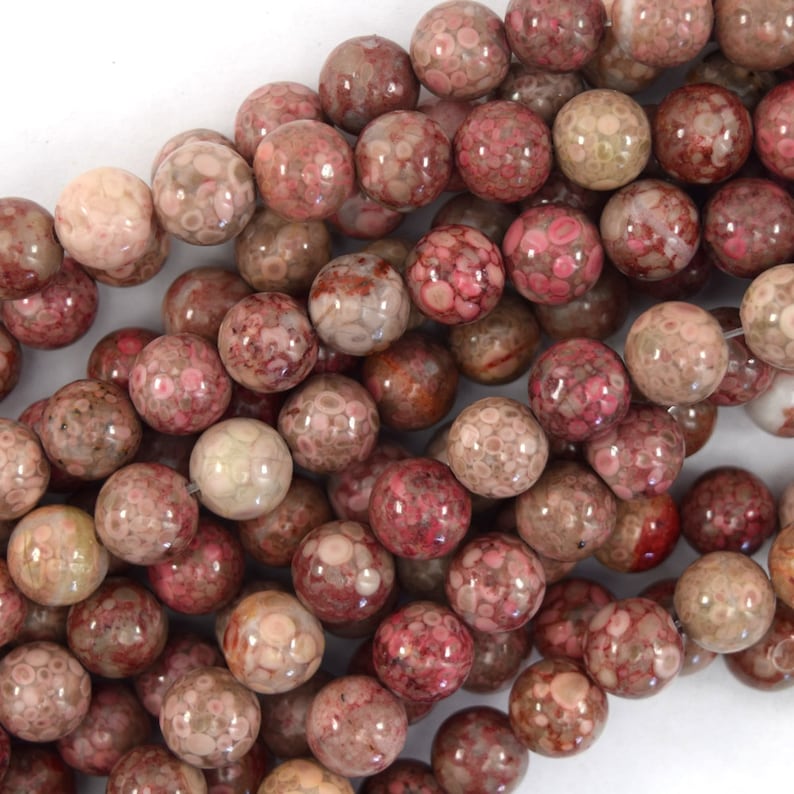 Pink Fossil Jasper Round Beads Gemstone 15 Strand 4mm - Etsy