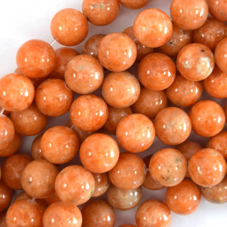 Natural Orange Calcite Round Beads Gemstone 15.5 Strand | Etsy