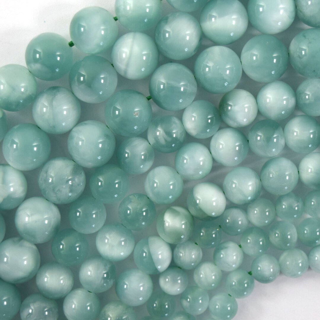 AA Natural Green Moonstone Round Beads 15.5 Strand 6mm - Etsy