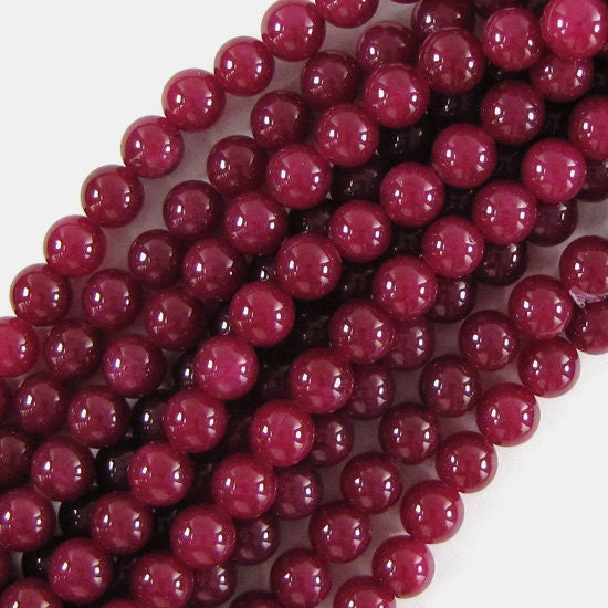 Ruby Red Jade Round Beads Gemstone 15 Strand 3mm 4mm 6mm - Etsy