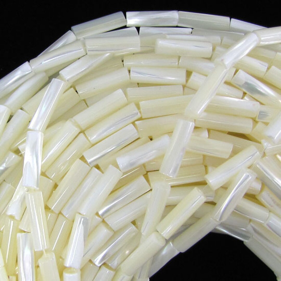 White Mother of Pearl MOP Tube Beads Gemstone 15.5" Strand 8mm 13mm - Etsy