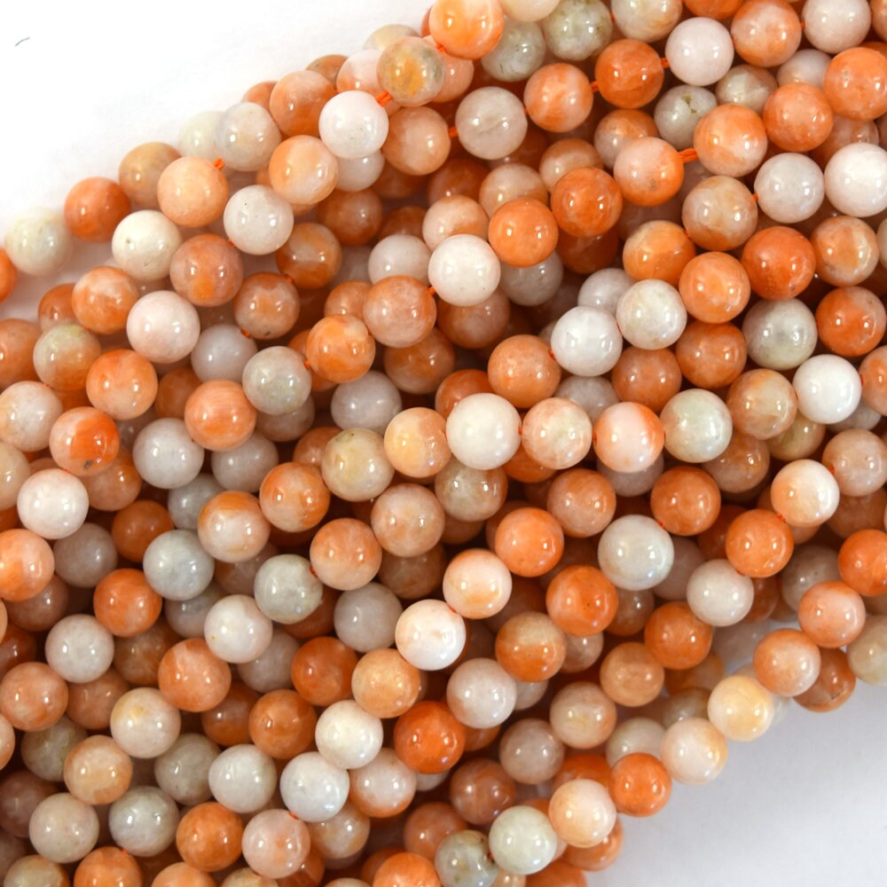 Natural Orange Calcite Round Beads Gemstone 15.5 Strand | Etsy