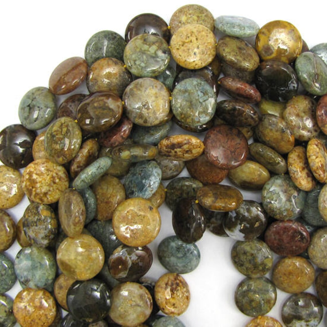 18mm Natural Ocean Jasper Coin Beads 15.5 Strand - Etsy
