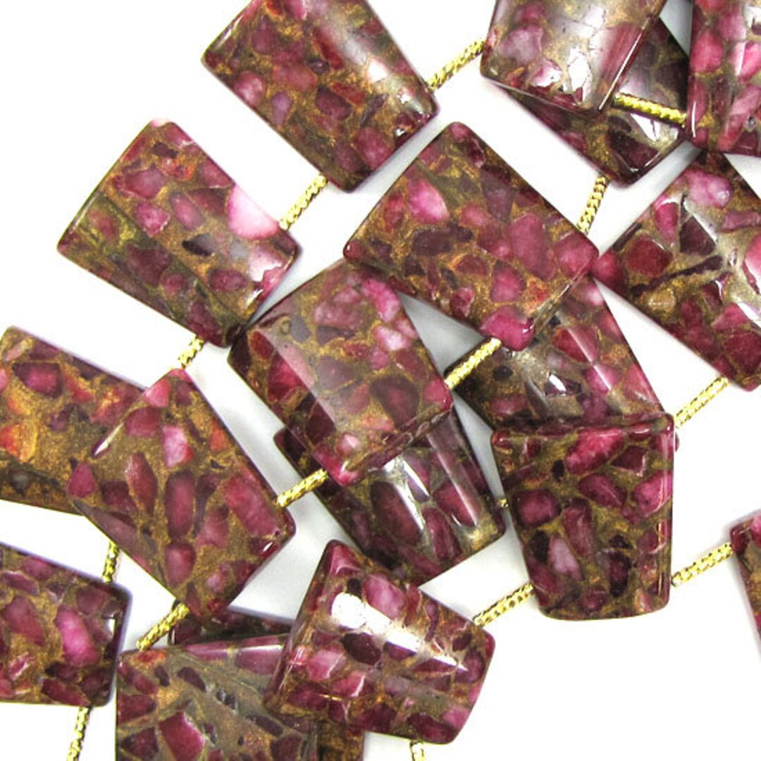 24mm Ruby Red Golden Pressed Jade Ladder Beads 15.5" Strand - Etsy