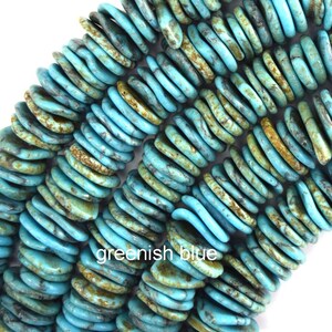 10mm 18mm Graduated Turquoise Disc Button Beads 16 Blue Brown Green Red ...