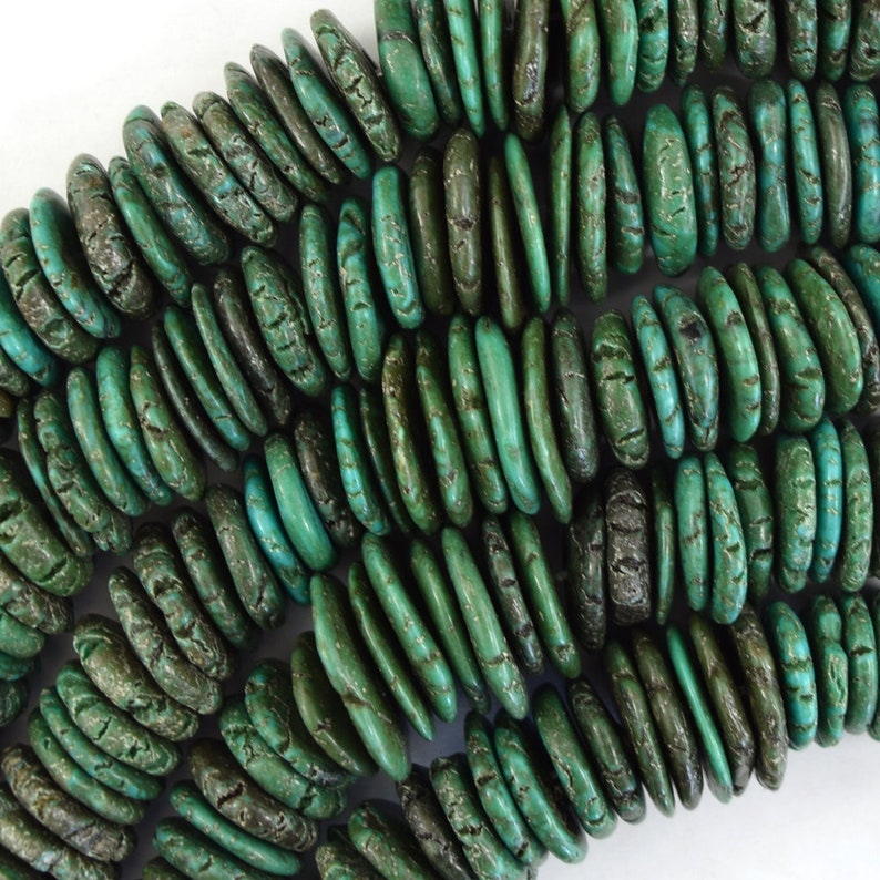 10mm 18mm Graduated Turquoise Disc Button Beads 16 - Etsy