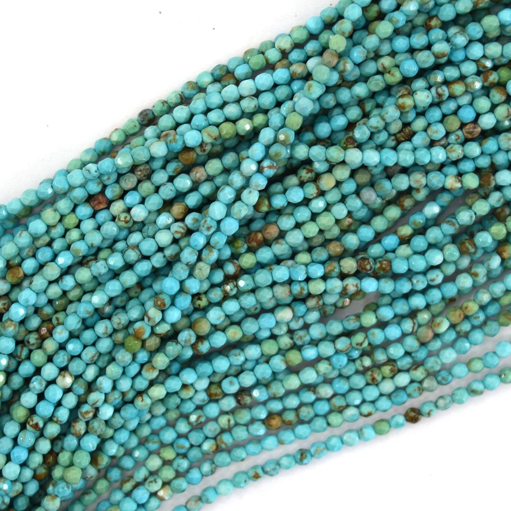 Faceted Blue Turquoise Round Beads 15.5 2mm 4mm 6mm 8mm - Etsy