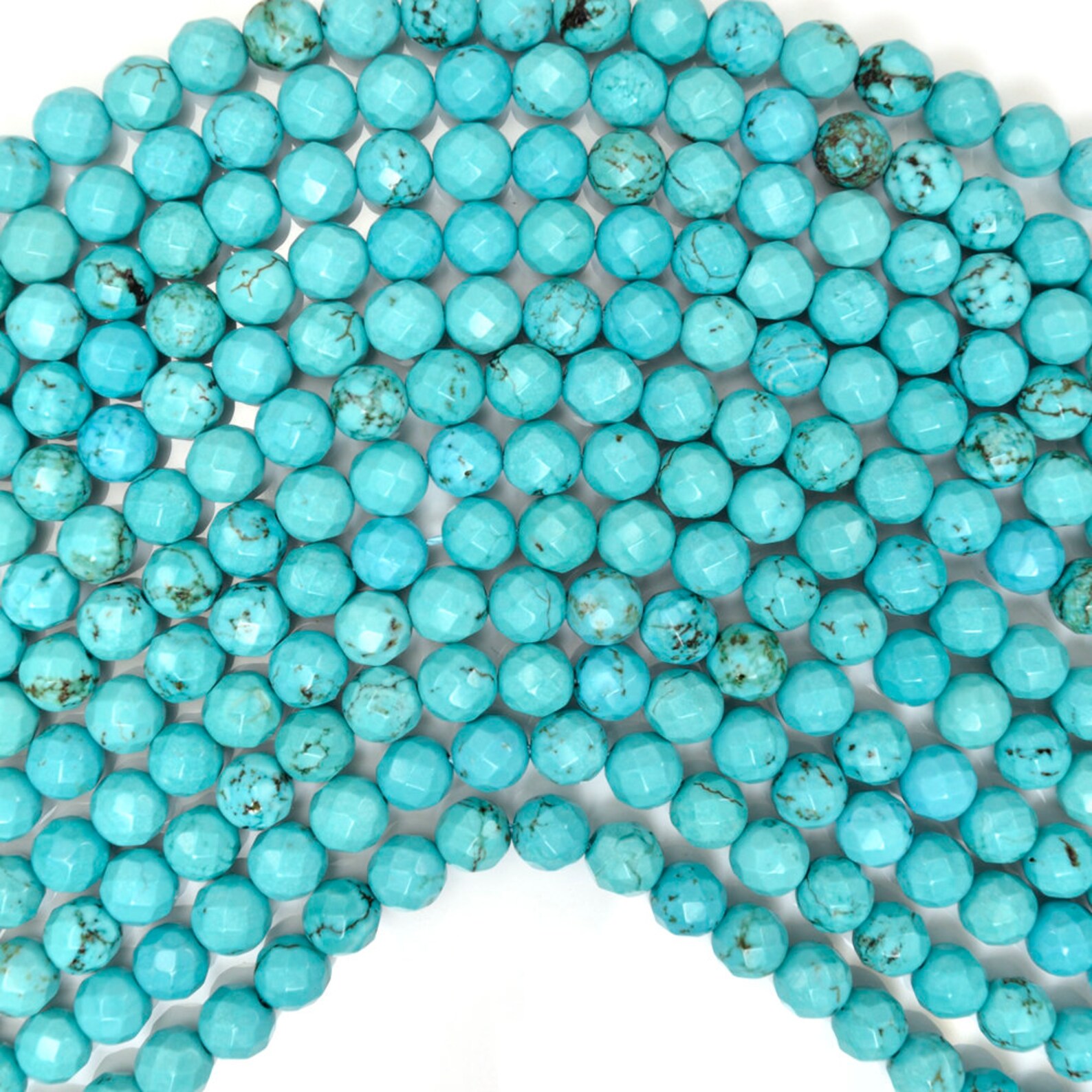 Faceted Blue Turquoise Round Beads 15.5 Strand S1 2mm - Etsy