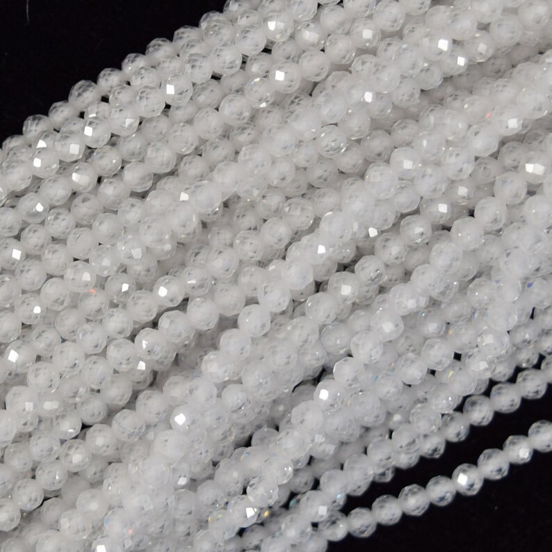 Faceted Clear White CZ Cubic Zirconia Round Beads 14 - Etsy
