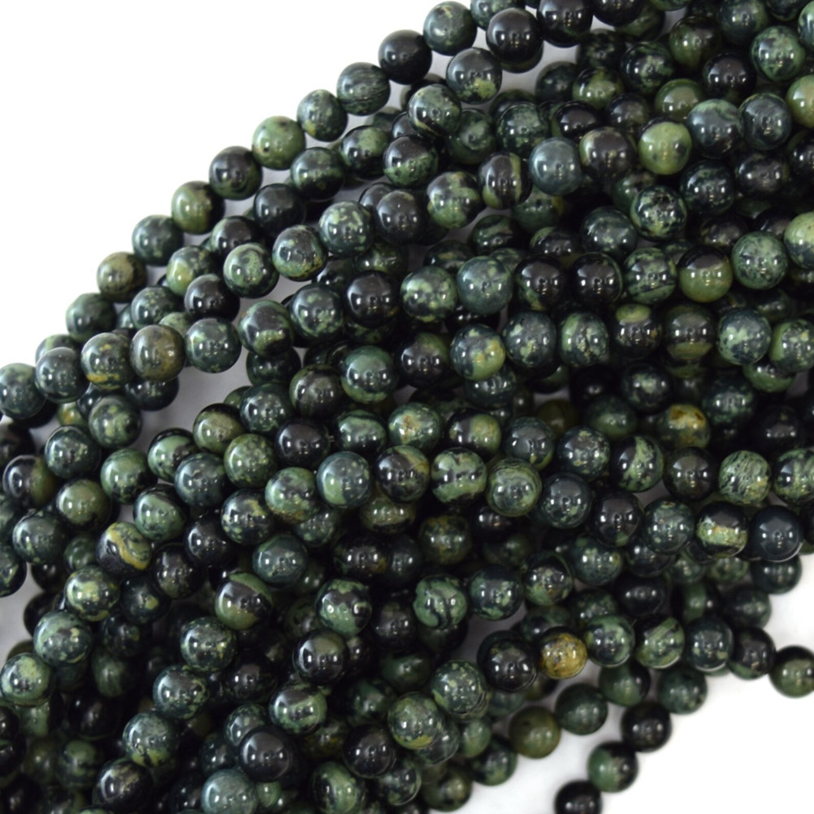 Natural Green Kambaba Jasper Round Beads 15 Strand 4mm - Etsy