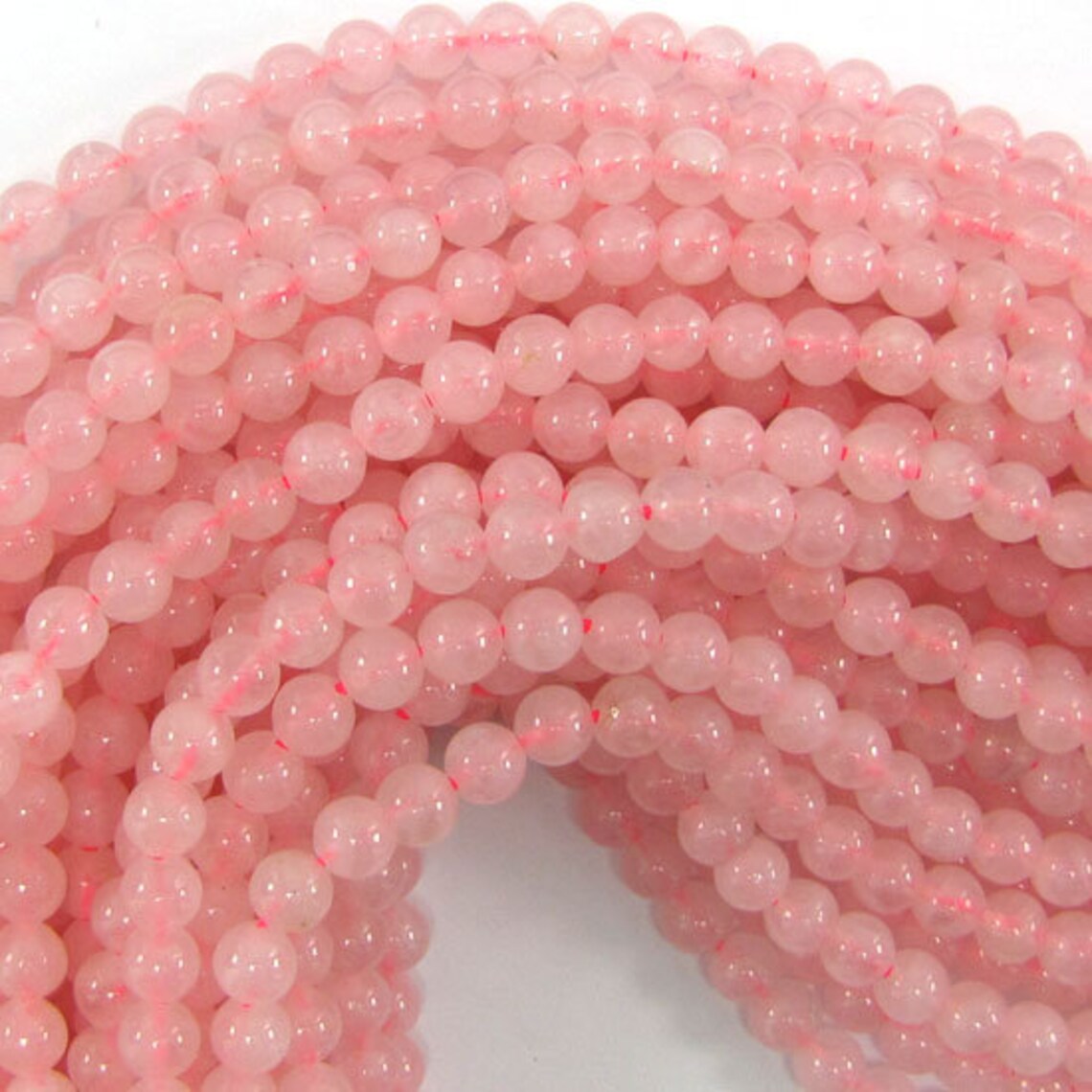 Pink Rose Quartz Round Beads Gemstone 15 Strand 4mm 6mm | Etsy