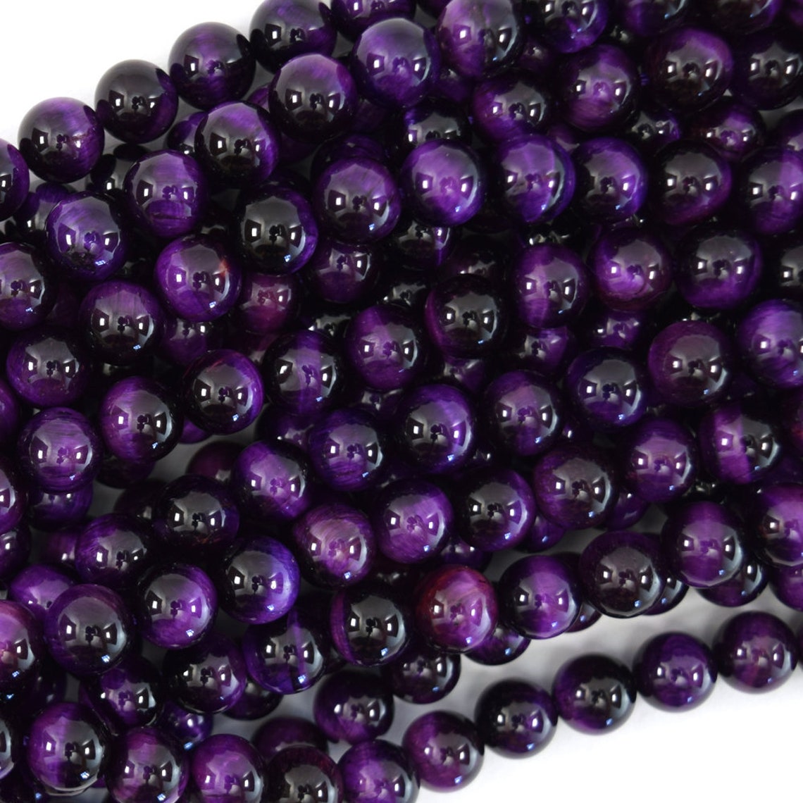 AA Purple Tiger Eye Round Beads Gemstone 15 Strand 4mm - Etsy