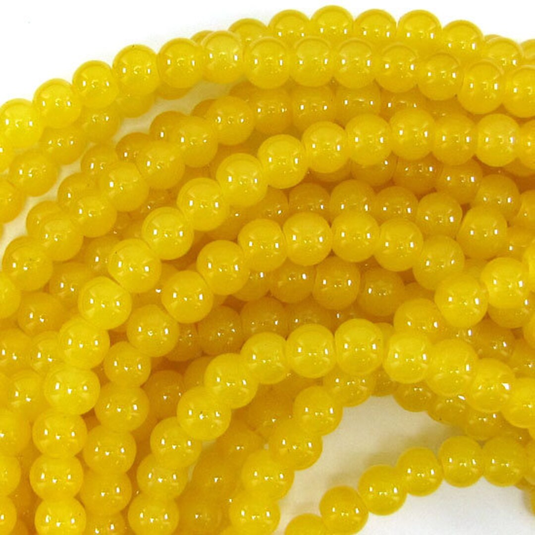 6mm Glass Round Beads 14 Strand Yellow - Etsy