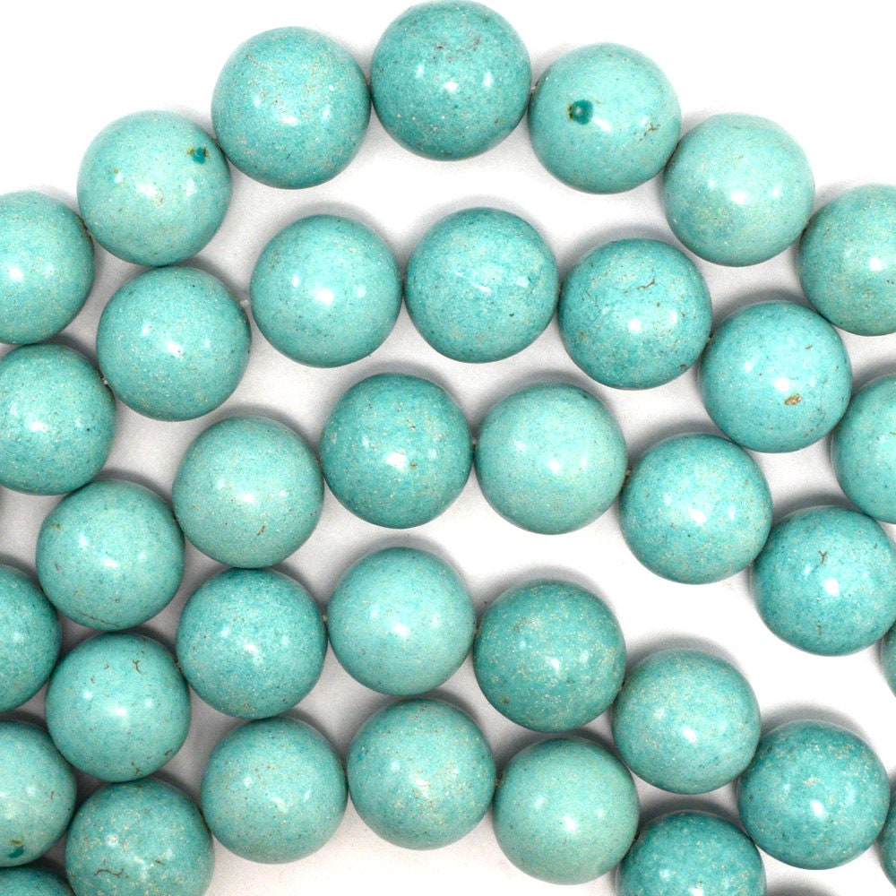 18mm blue turquoise round gemstone beads 16 strand 39050 | Etsy