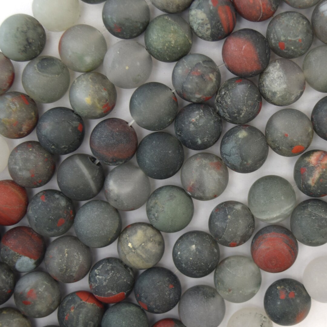 Natural Matte African Blood Agate Round Beads 15 Strand - Etsy